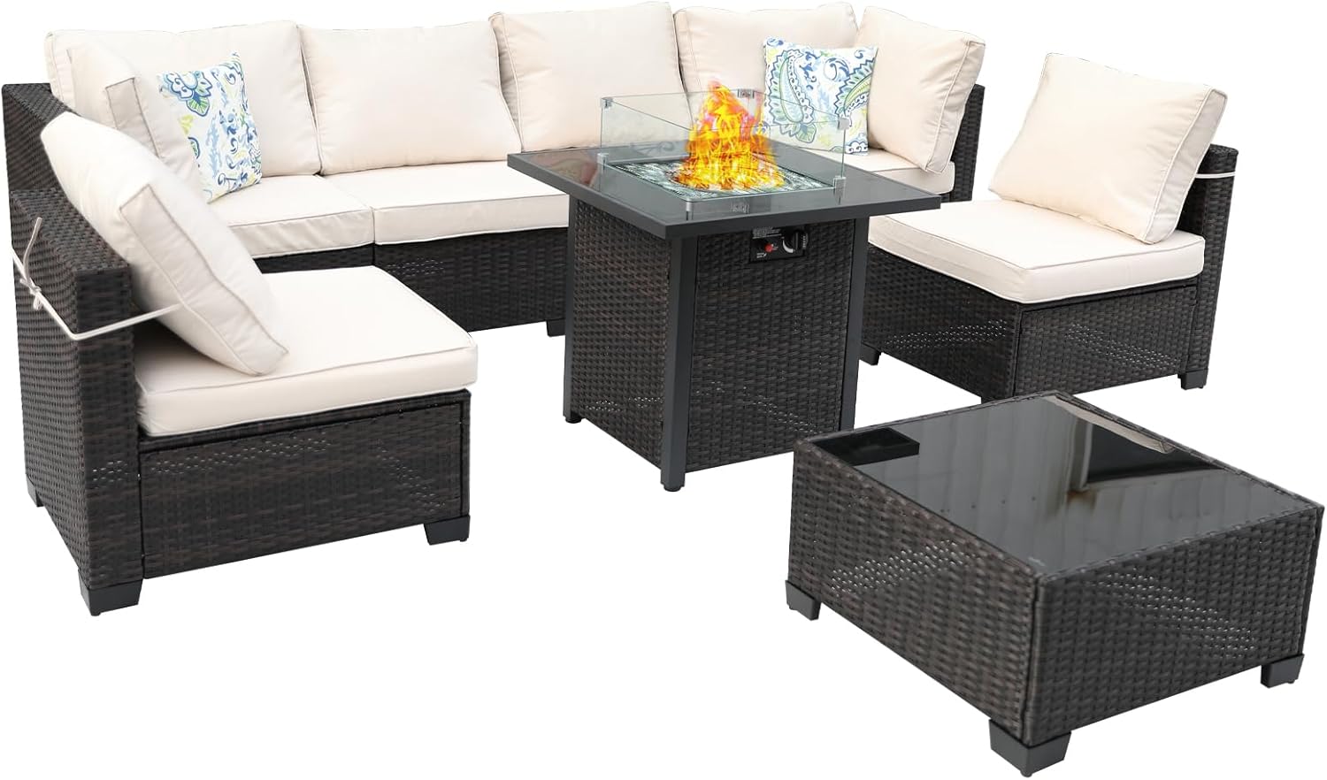 Amazon.com: TINKLE WELL Outdoor Patio Furniture Set w/ 28" Fire Pit ...