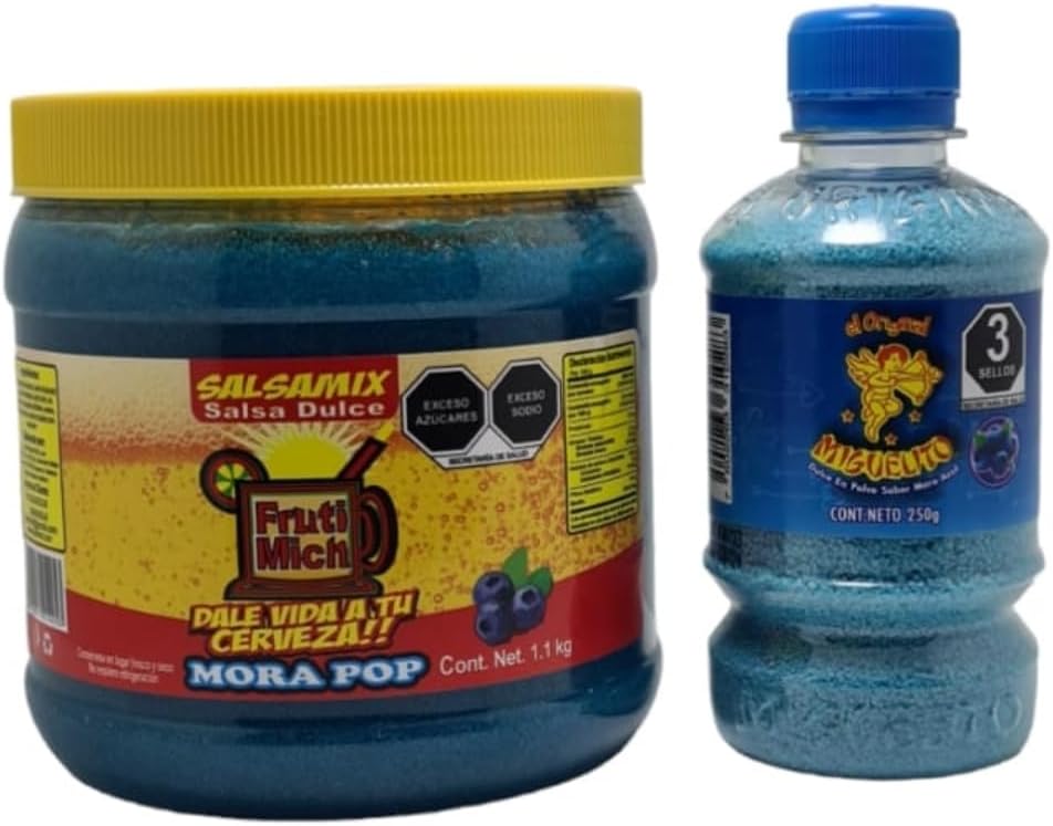 Pack de Salsa Para Escarchar Micheladas Sabor Mora Azul 1.1kg Y Dulce ...