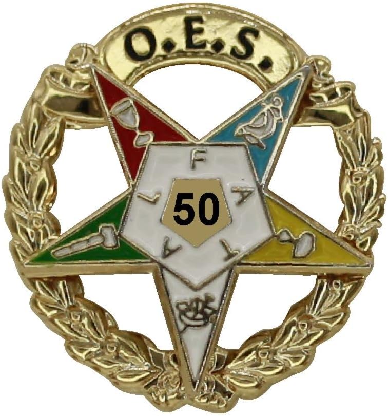 Amazon.com: 50 Years of Service OES Eastern Star 3/4 Inch Lapel Pin ...