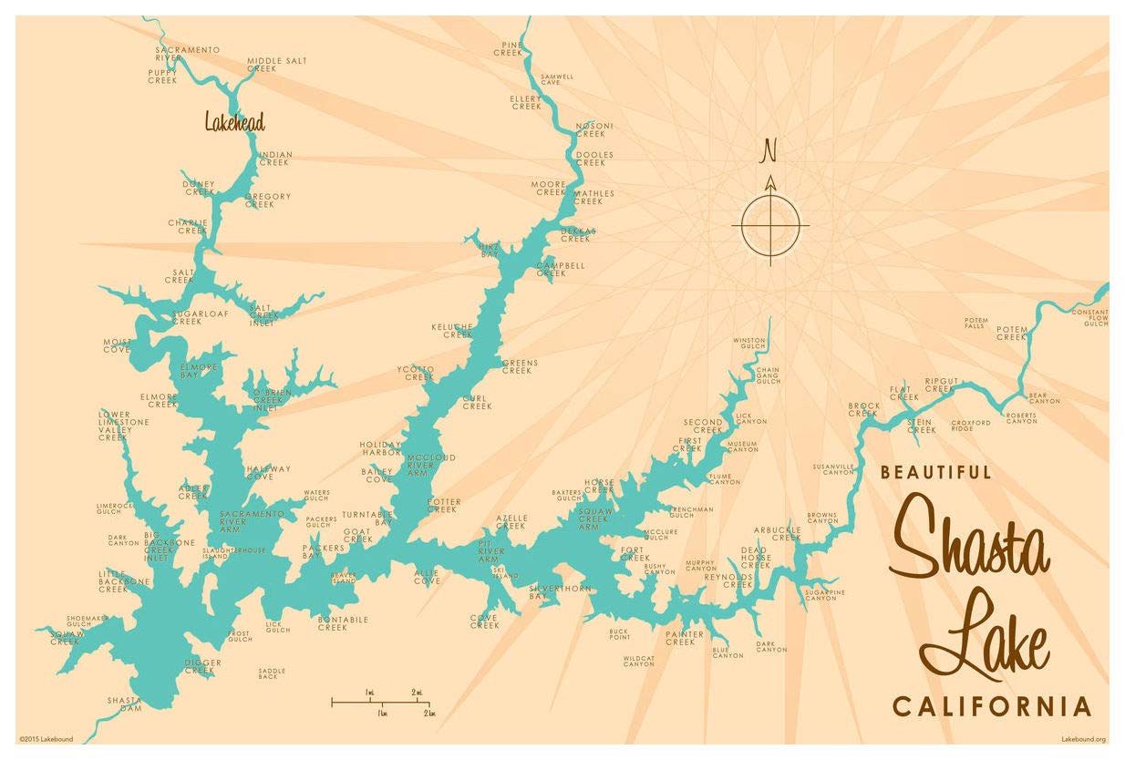 Shasta Lake California Map Aerial Photography Map Of Shasta Lake, CA