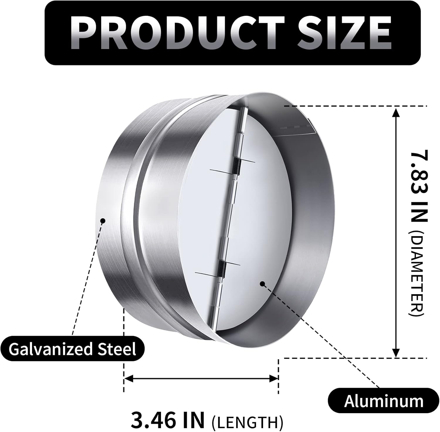 8 Inch Backdraft Damper Back Draft Vent Duct Shutter Philippines | Ubuy