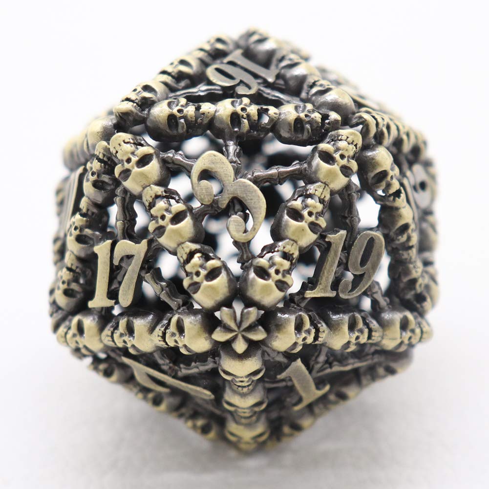 40mm Large D And D Hollow Metal D20 Polyhedral Skulls | Desertcart GB