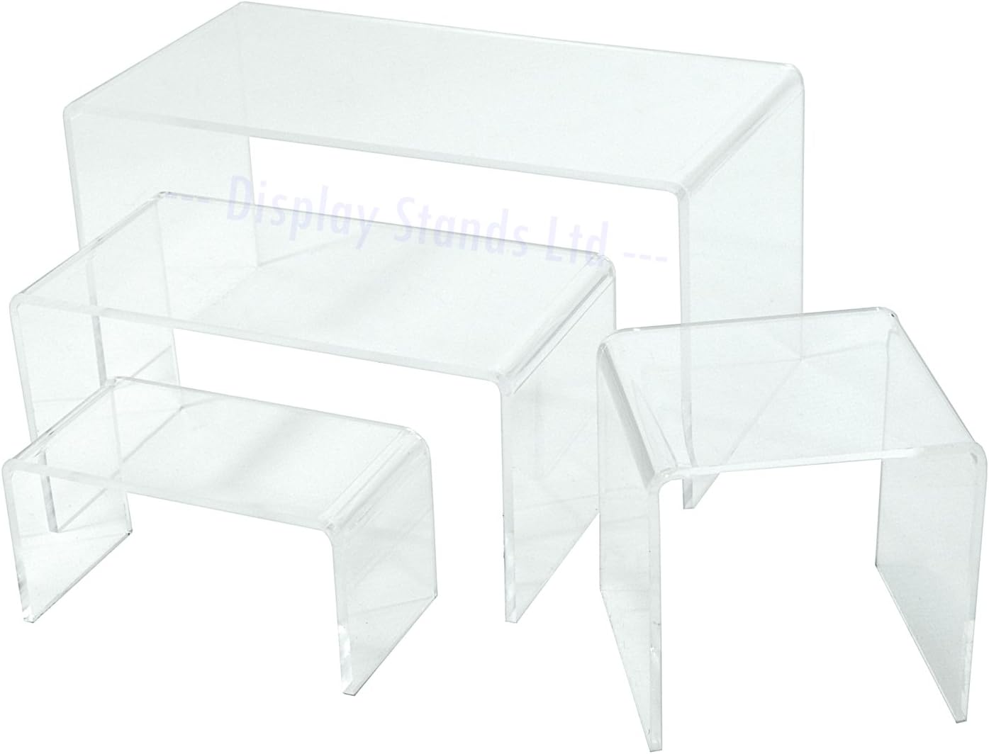Acrylic Display Plinth Risers for Shop Window and Counter Display Set ...