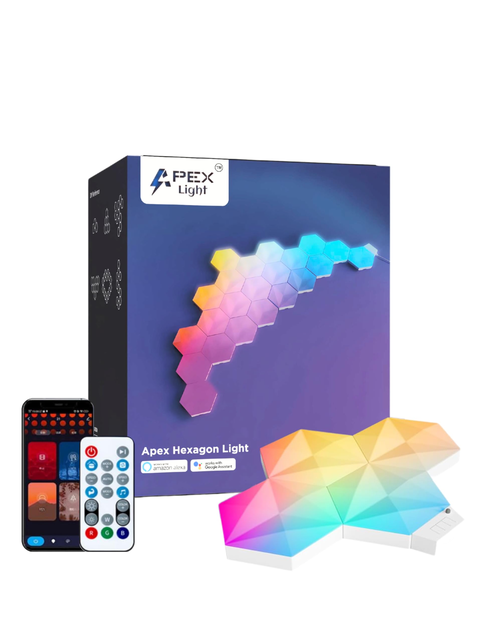 Apex Hexagon Light Panels, RGBIC Wall Light, Multicolor Effects, Music ...