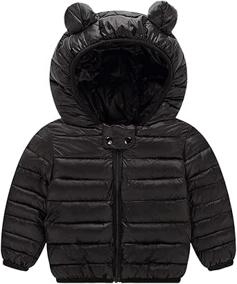 Amazon.com: Winter Down Coats for Kids Baby Boys Girls Light Puffer Padded Jacket Bear Hoods ...