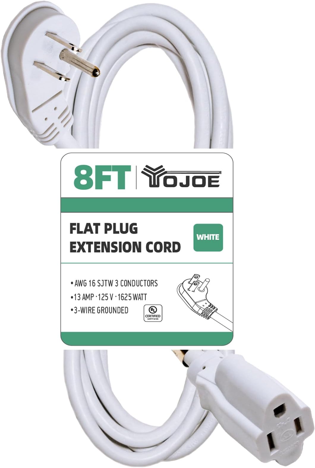 Amazon.com: Woods Slimline 16/2 Flat Plug Extension Cord, 7ft, White ...