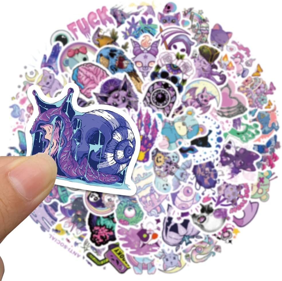 Buy 65PCS Gothic Witch Cat Tarot Sticker Pack, Cartoon Weird Halloween ...