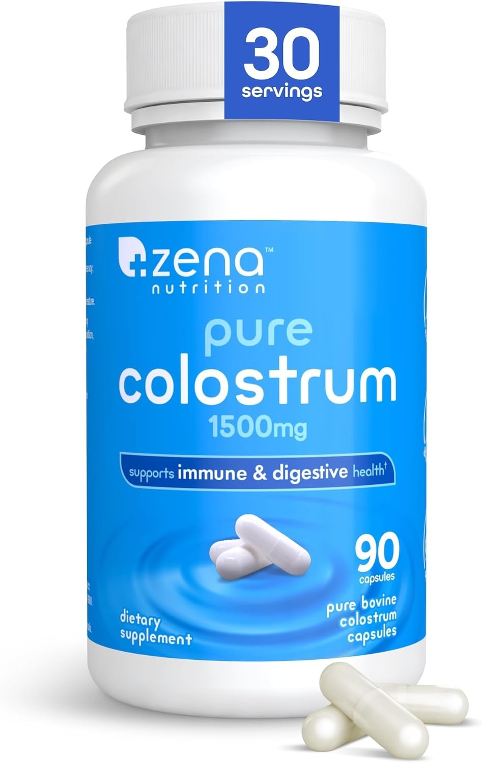 Amazon.com: Zena Nutrition Pure Colostrum Capsules, 1500mg Supplement ...