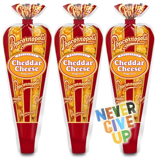 Popcornopolis – Palomitas de maíz gourmet 3 mini conos de queso cheddar ...