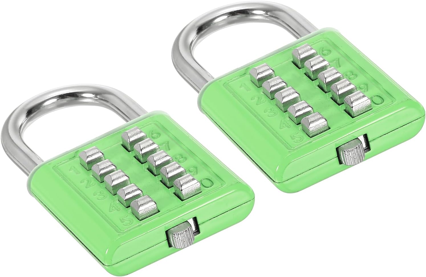 PATIKIL 10 Digit Button Combination Padlock, 2 Pack 5 Position Locking ...