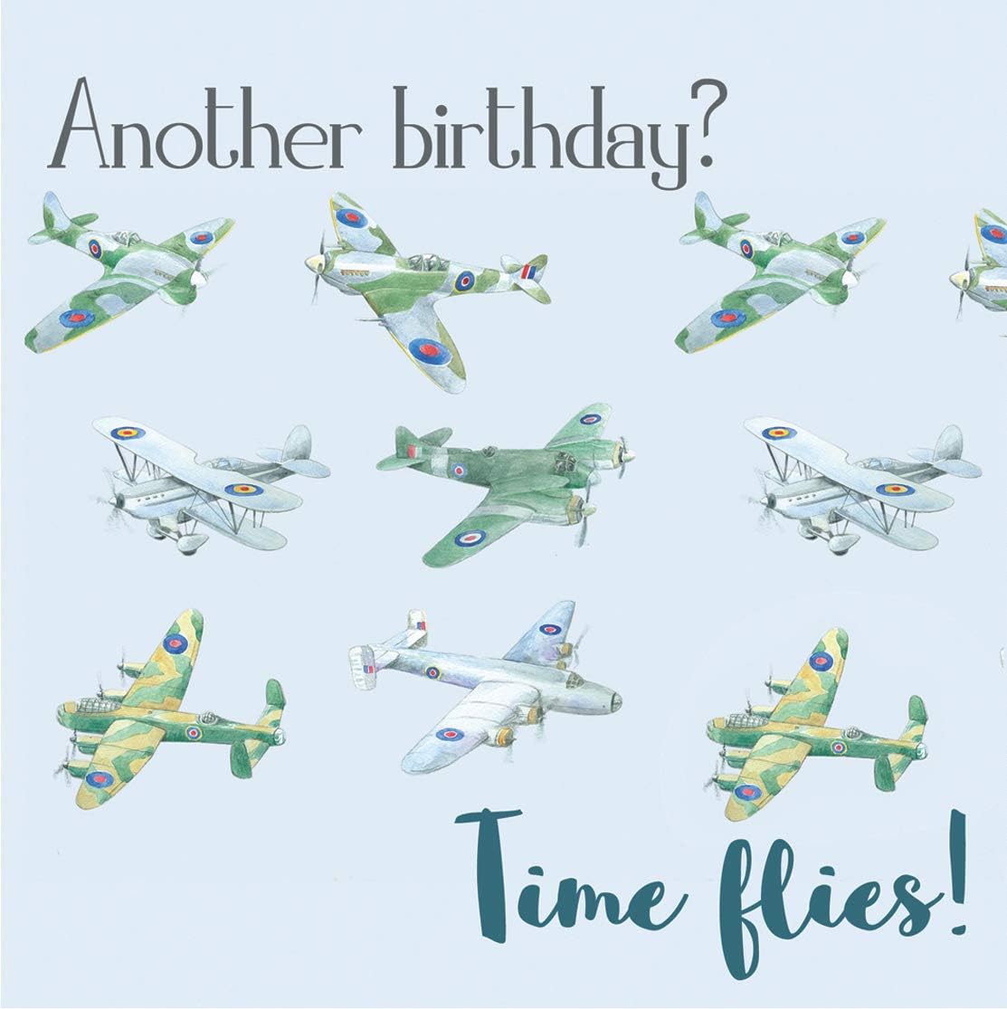 Airplanes WW2 bombers Birthday Card - time flies : Amazon.co.uk ...