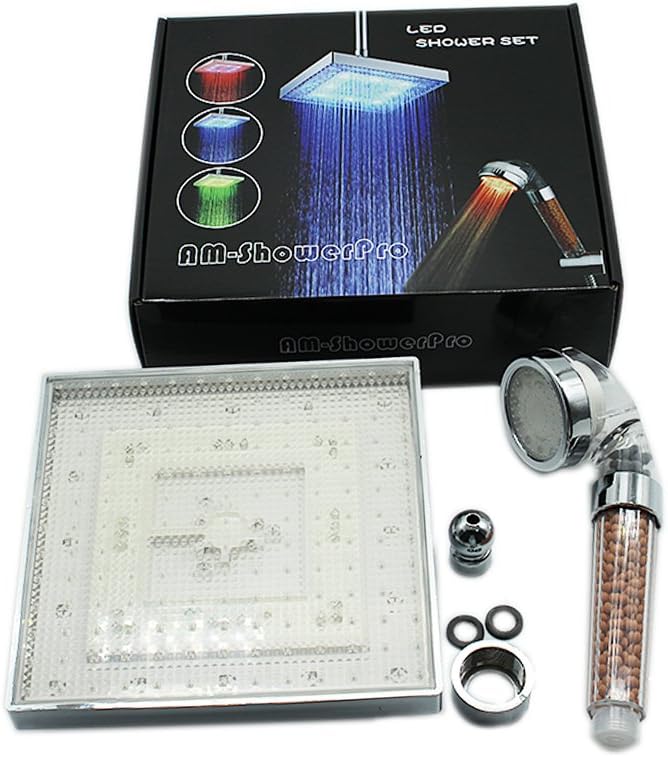 Luxury LED Rain Shower Head Set - Turn Your Shower into a Water Delight ...