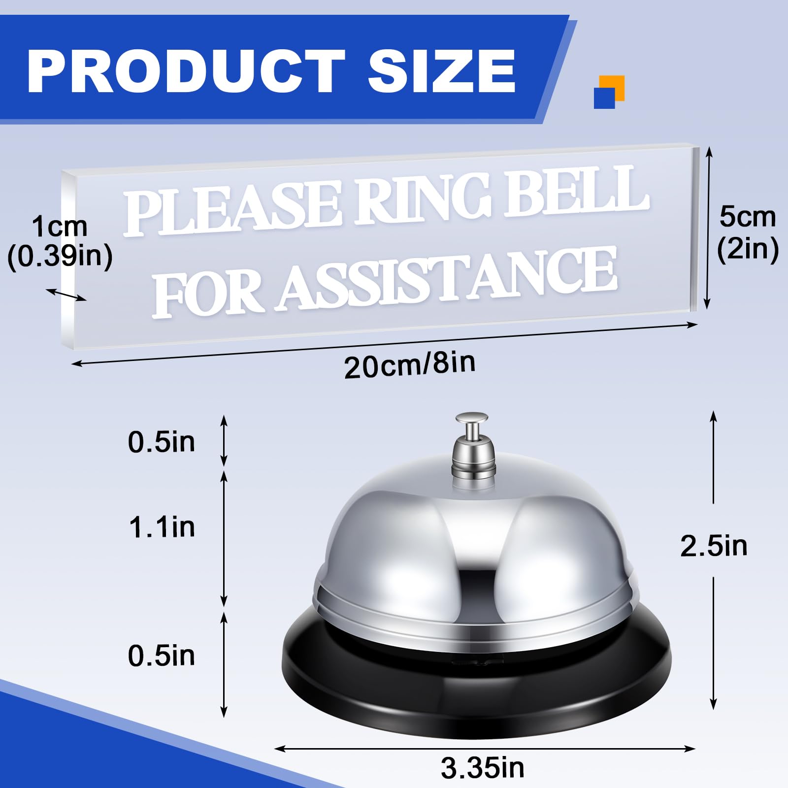 Snapklik.com : Desk Bell For Service And Please Ring Bell Sign 2" X 8 ...