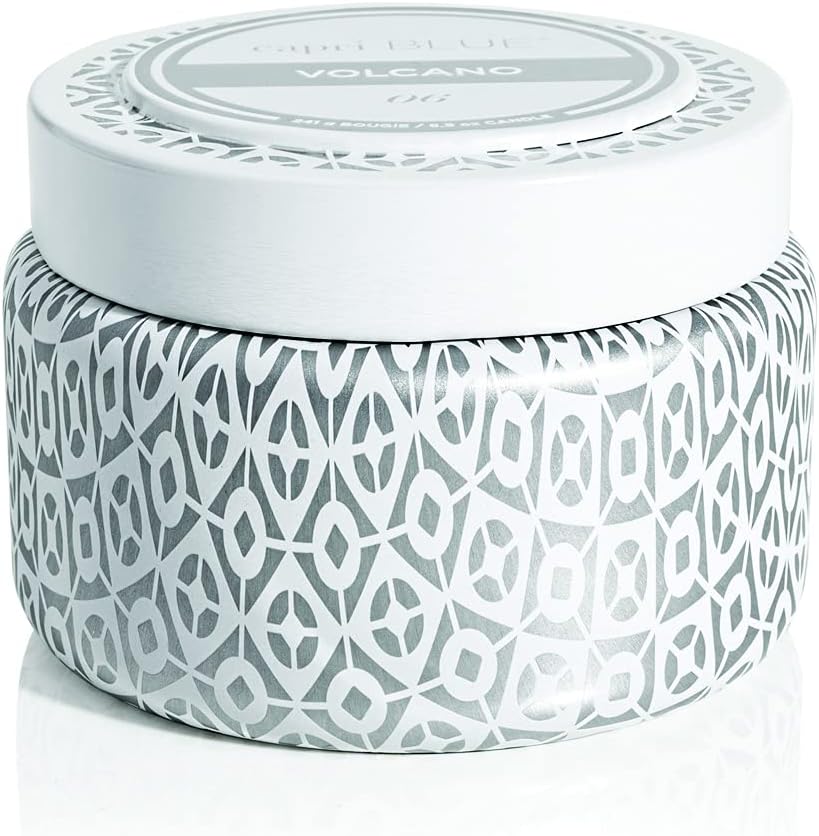 Amazon.com: Capri Blue White Printed Travel Tin - Volcano - 8.5 Oz ...