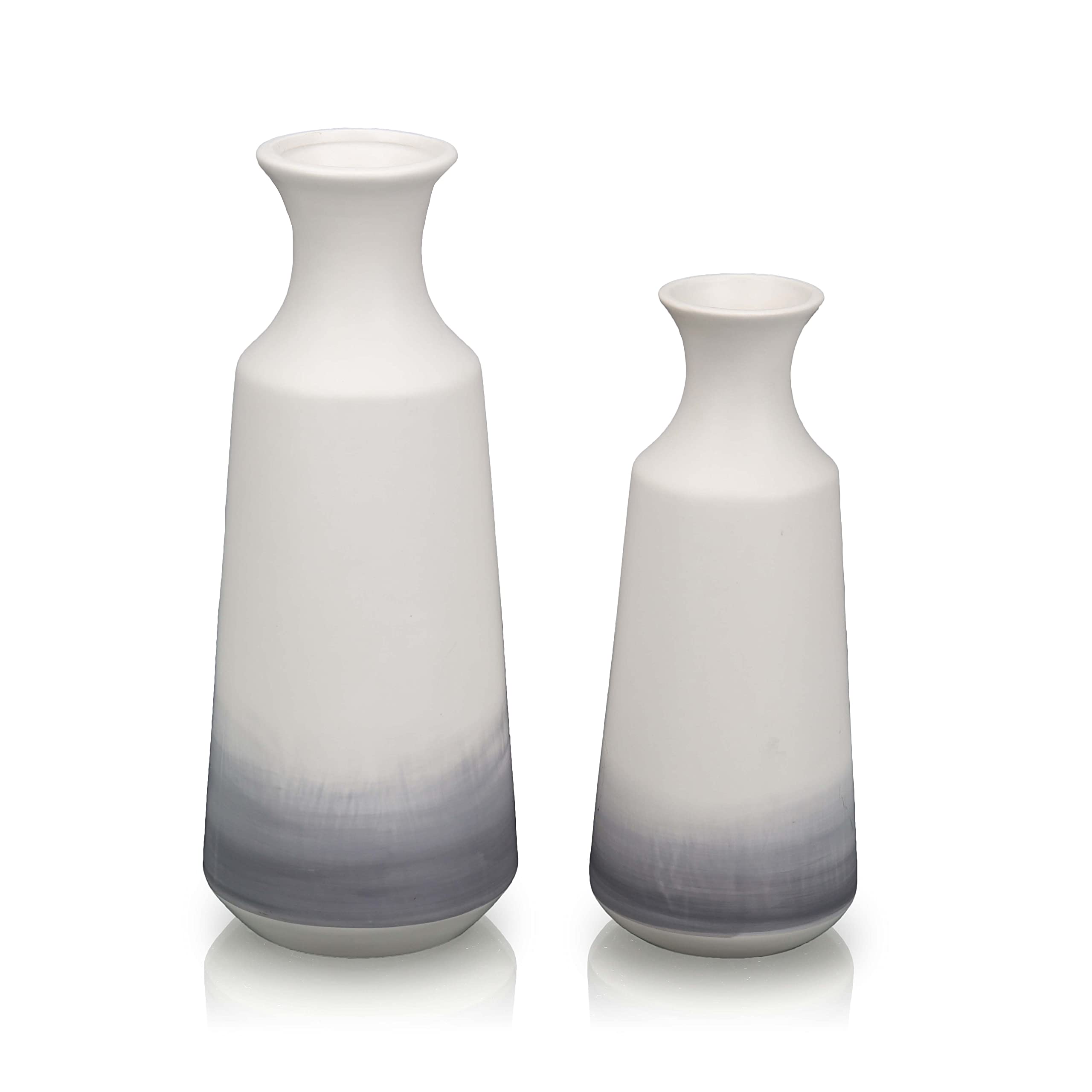 TERESA'S COLLECTIONS Modern Ceramic Vase, Grey and White Vase for ...