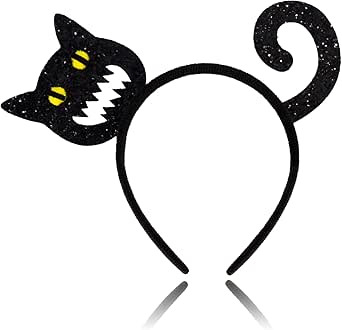 Amazon.com: OIWLCI Halloween Headbands, Black Cat Halloween Hair ...