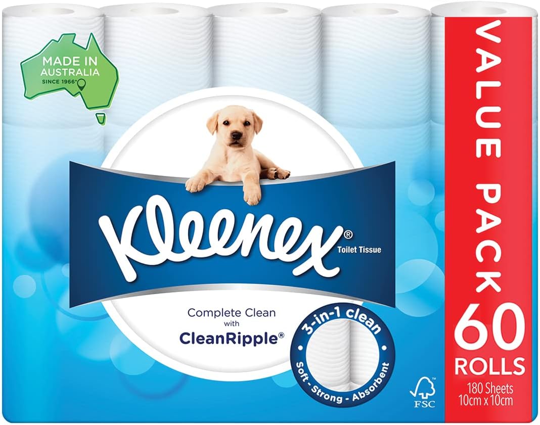 Kleenex Complete Clean Toilet Paper 45 Count (1x45 Rolls) - Packaging ...
