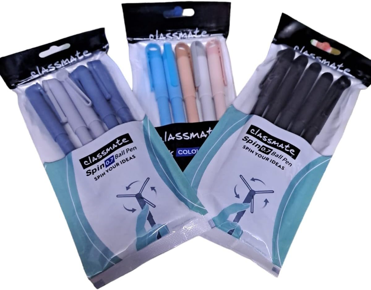 Classmate Loop Ball Pen Pack, 20 Pens, Assorted Colours, Writes 5,000m ...