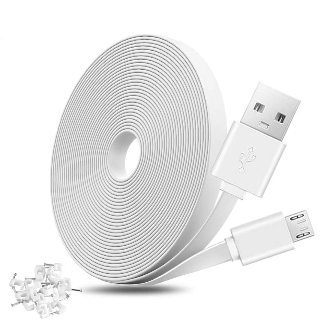 Amazon.com : LUOYEE 40FT Flat Power Extension Cable Compatible with ...