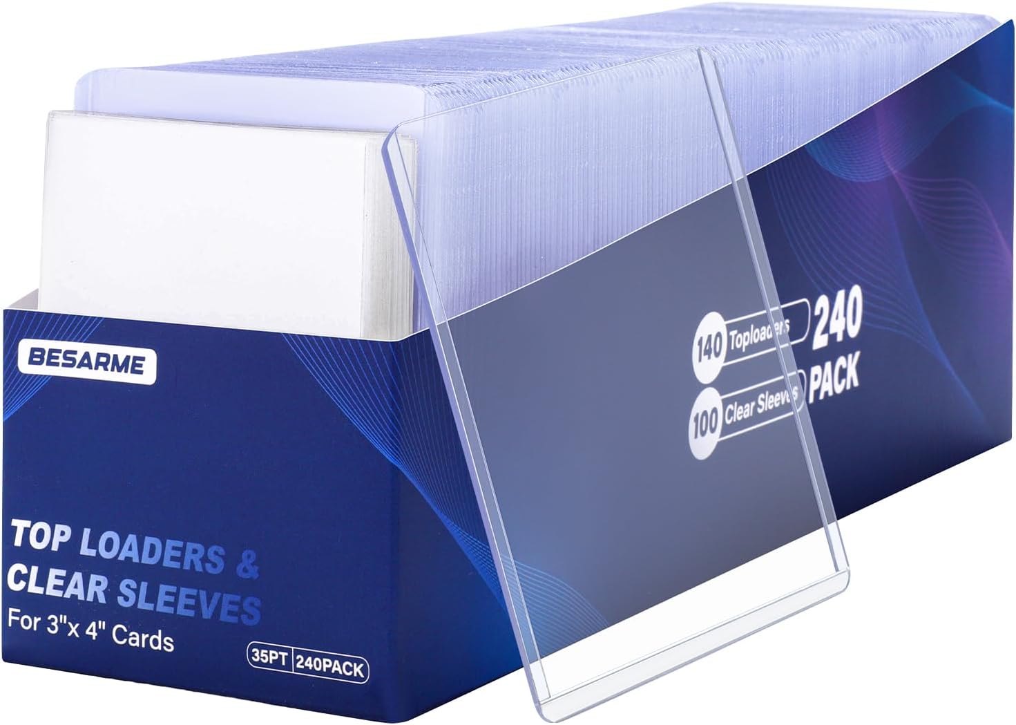 Amazon.com: BESARME 240 Card Sleeves Top Loads for Cards,3" x 4 ...