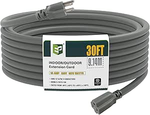 EP 30 Ft Outdoor Extension Cord, 12/3 SJTW Heavy Duty Extension Cable ...
