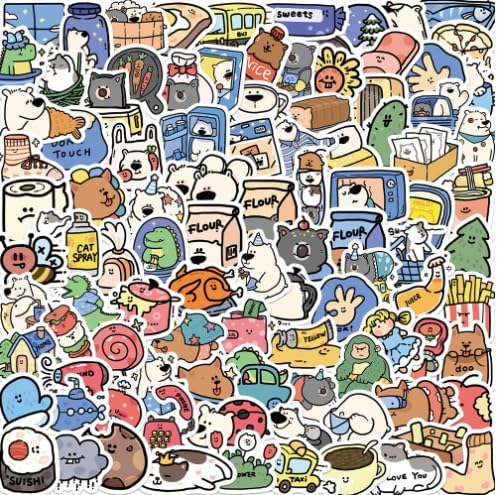 Amazon.co.jp: TK.tech 漫画風ステッカー100枚入り デコシール スマホ裏ステッカー スマホ ステッカー : 文房具・オフィス用品