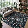 Amazon.com: Lahome Insect Botanical Washable Black 6x9 Area Rugs for ...