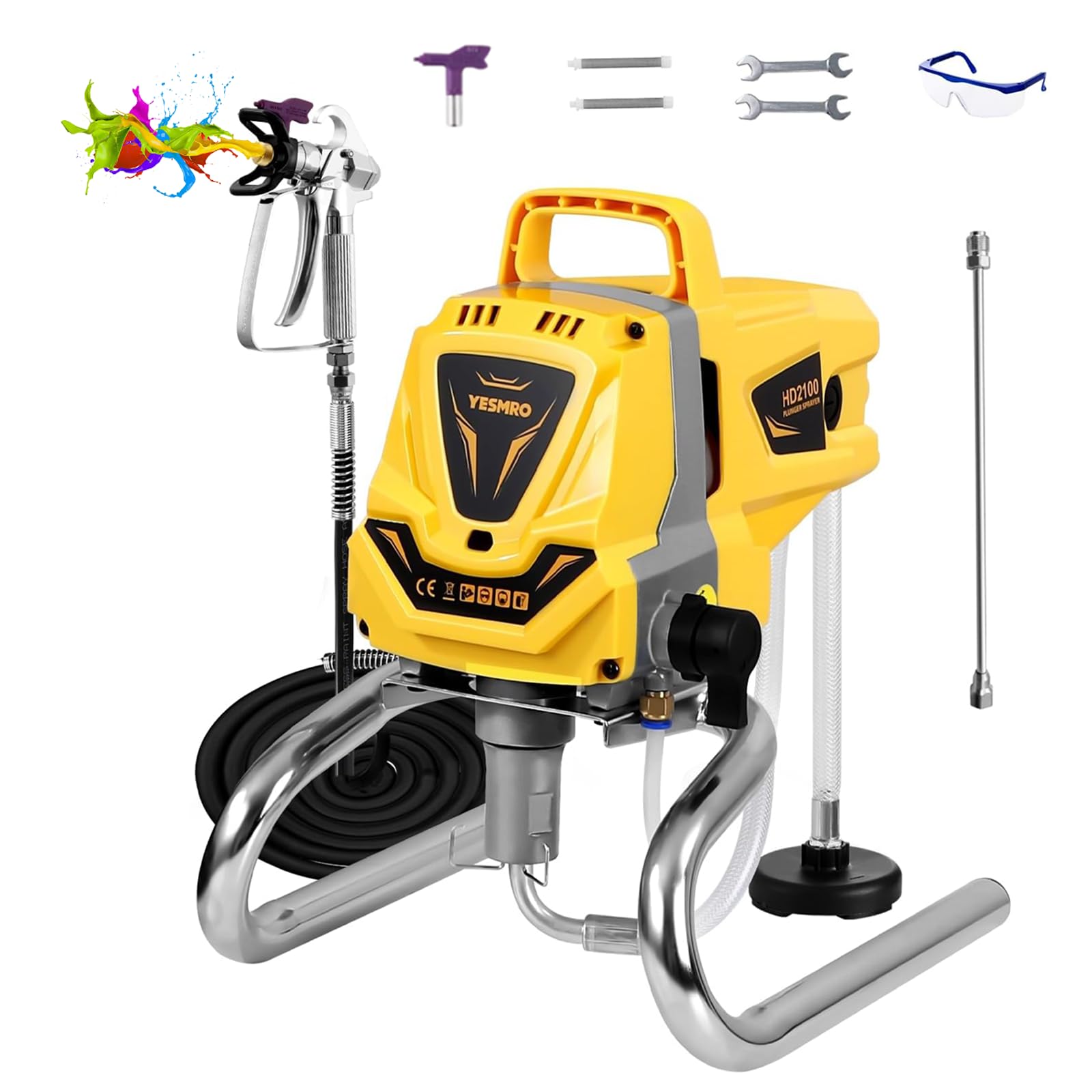 Airless Paint Sprayer 3200PSI,1100W High Efficiency Electric Machine ...