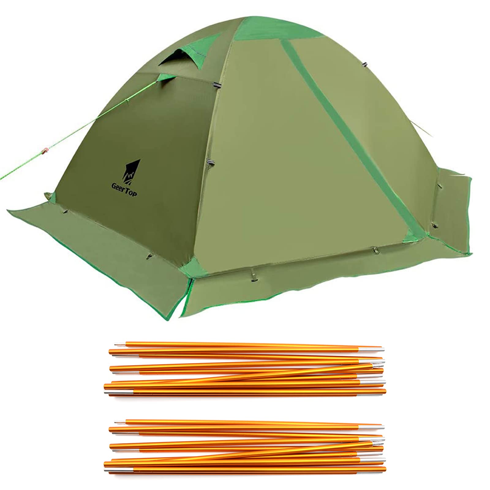 Amazon.com : GEERTOP 2 Person Tent for Camping TopRoad 2 and Replacement Tent Poles Bundle ...