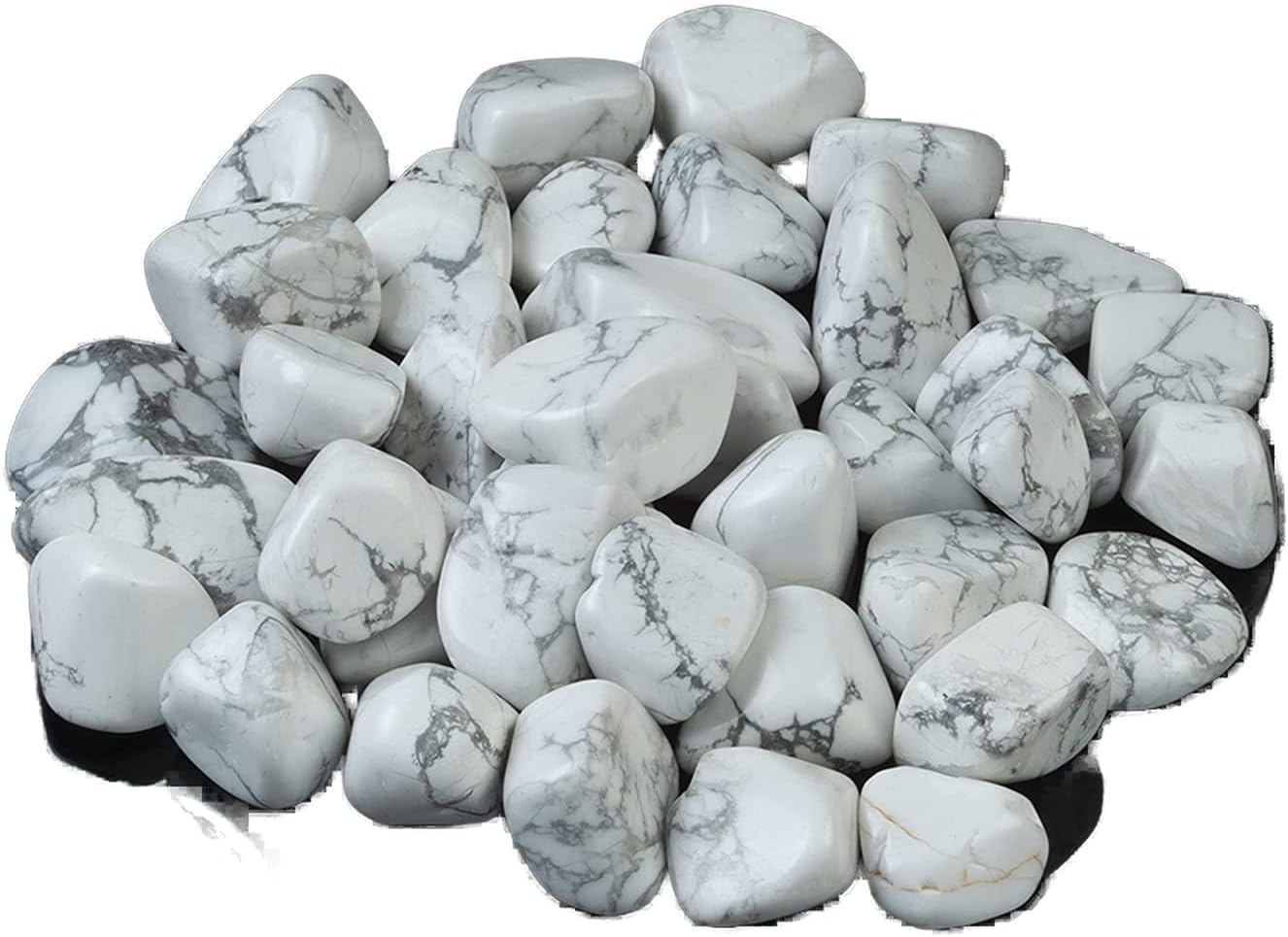 Amazon.com: ZAICUS Howlite Tumbled Stones and Crystals Bulk Irregular ...