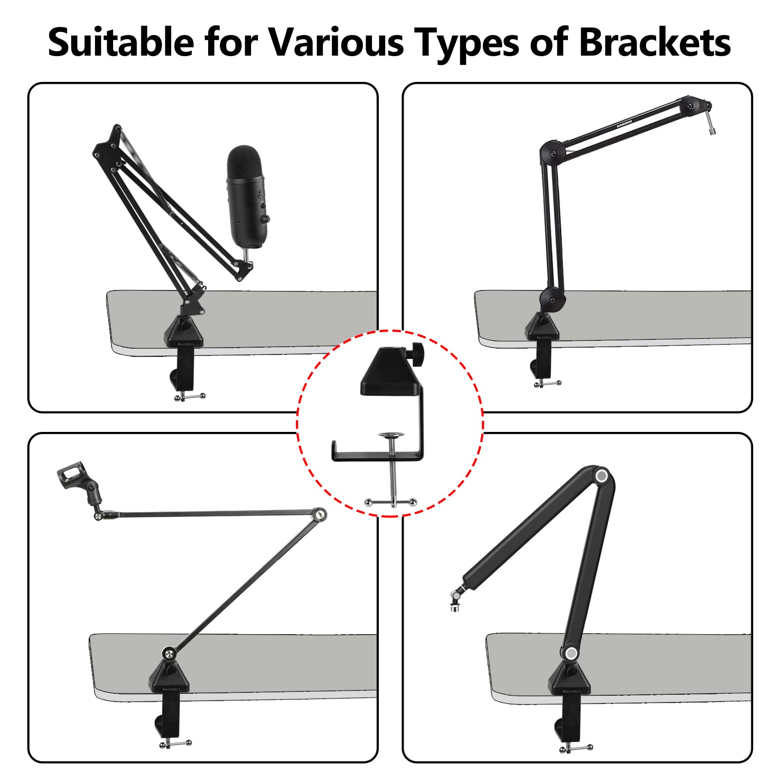 Snapklik.com : Geekria For Creators Microphone Desk Mount Clamp, Boom ...