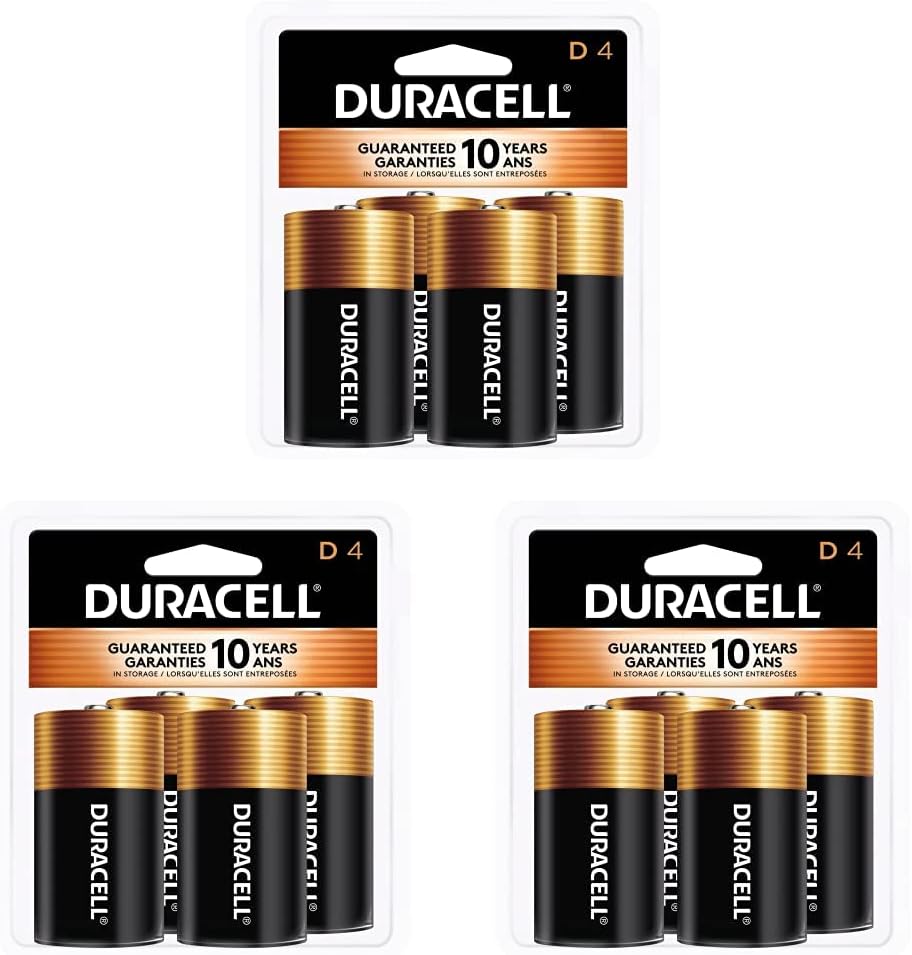 Amazon.com: Duracell Coppertop D Batteries, 4 Count Pack, D Battery ...