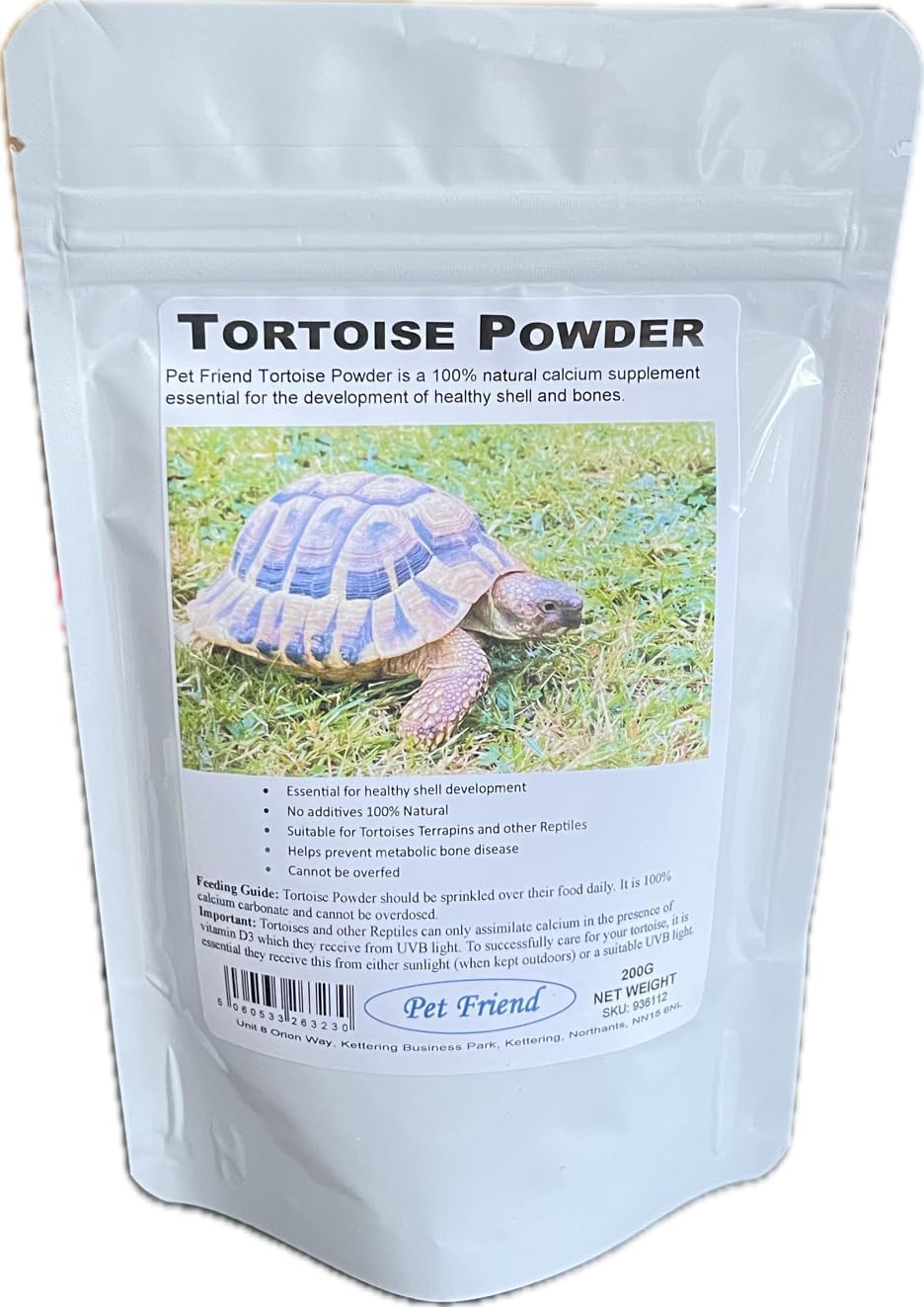 Reptile World Tortoise Calcium Powder 100g, Calcium with Botanical ...
