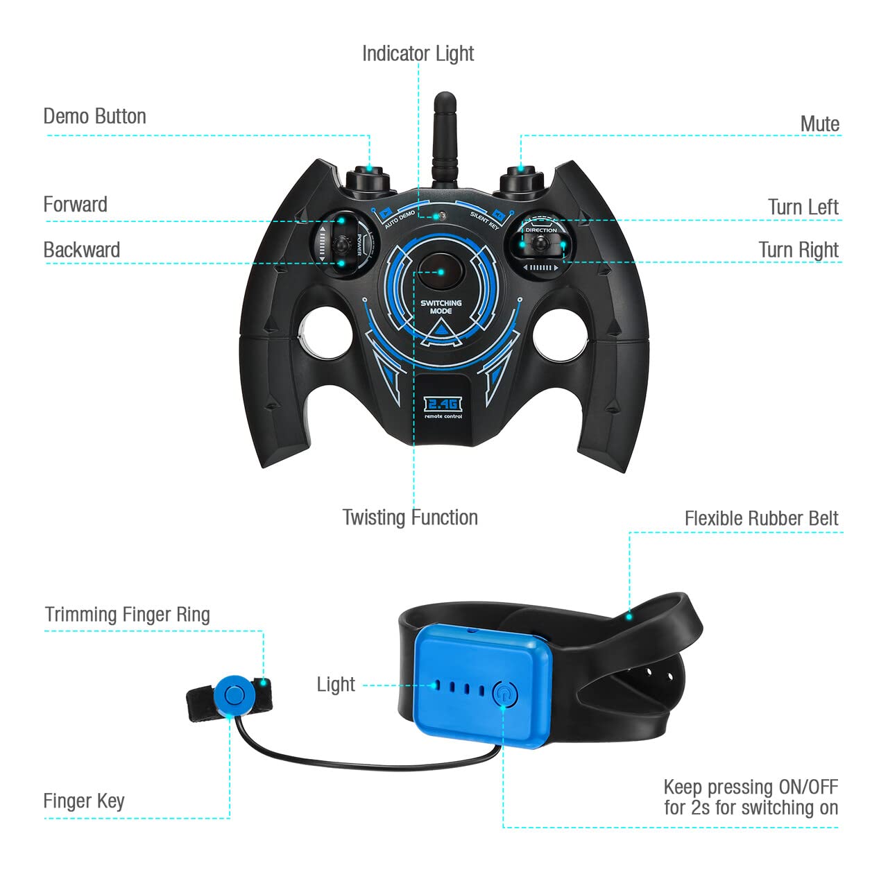 Powerextra RC Stunt Car, 4WD 2.4GHz Control remoto Sen...B083QGM5CS ...