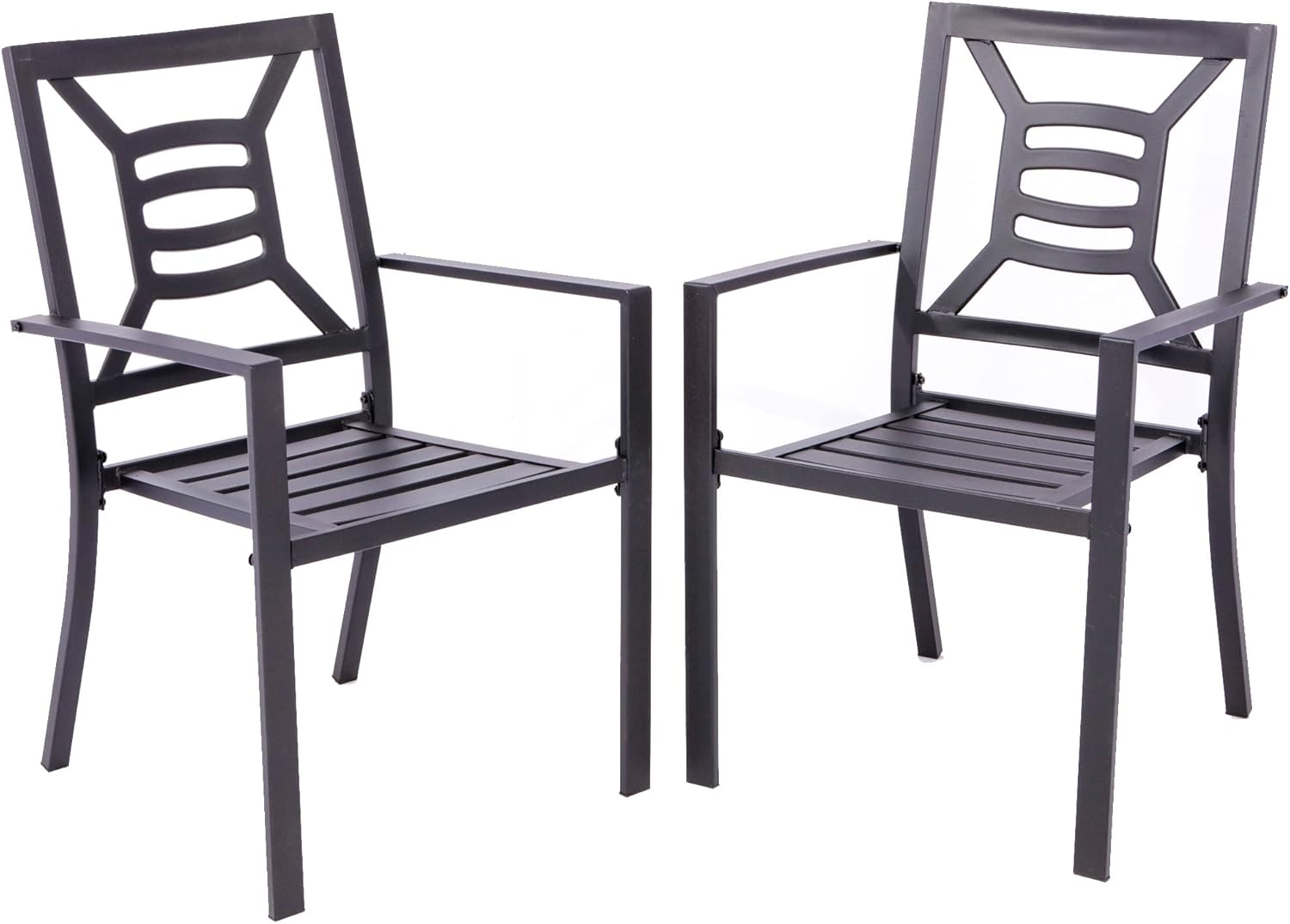 Amazon.com: SAILARY Stackable Patio Dining Chairs, Outdoor Metal Chairs ...