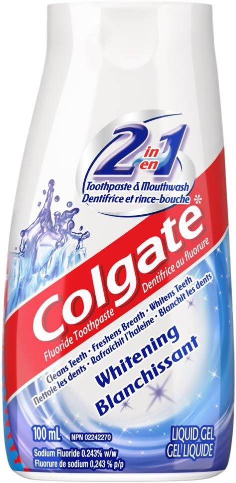 Colgate Liquid Gel 2-in-1 Whitening Toothpaste and Mouthwash, 100 mL ...