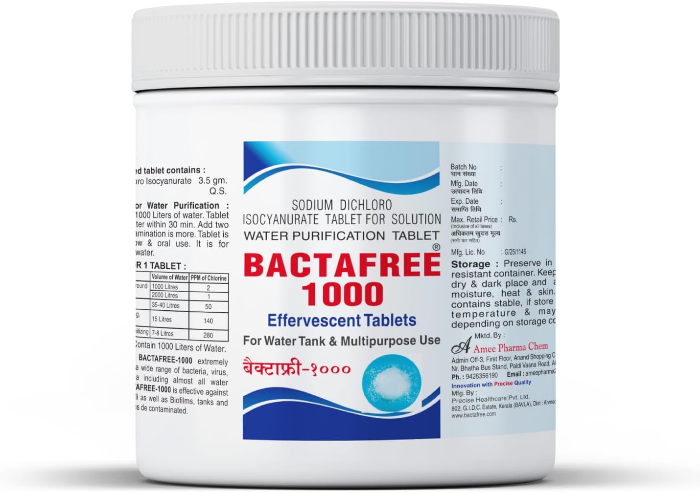 Bactafree 500 Water Purification Tablets - Each Tablet for 500 Litres ...
