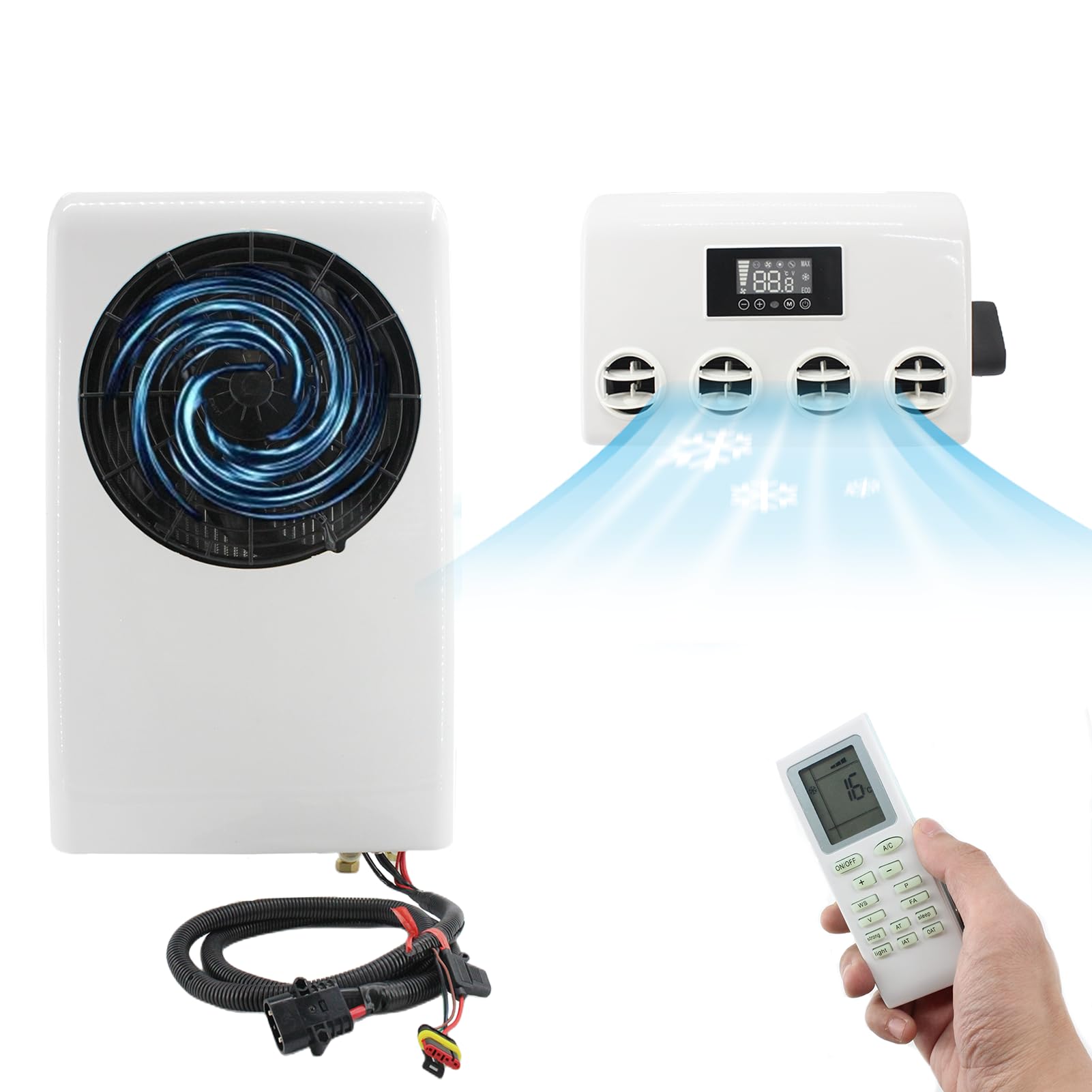 Amazon.com: NEKPOKKA universal 12V truck RV air conditioner, ultra-thin ...