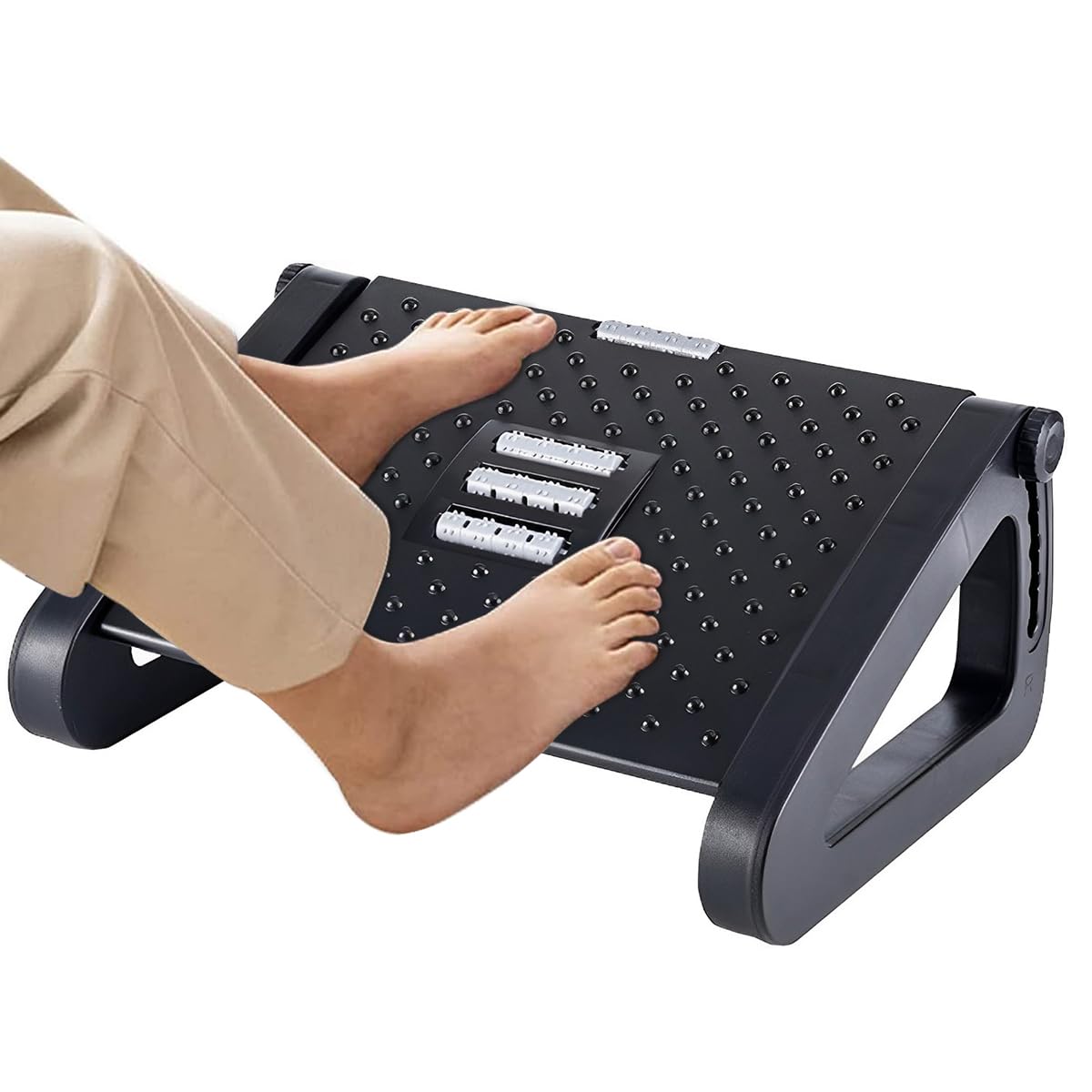 HASTHIP® Adjustable Height Foot Rest, Foot Rest Under Desk with Massage ...