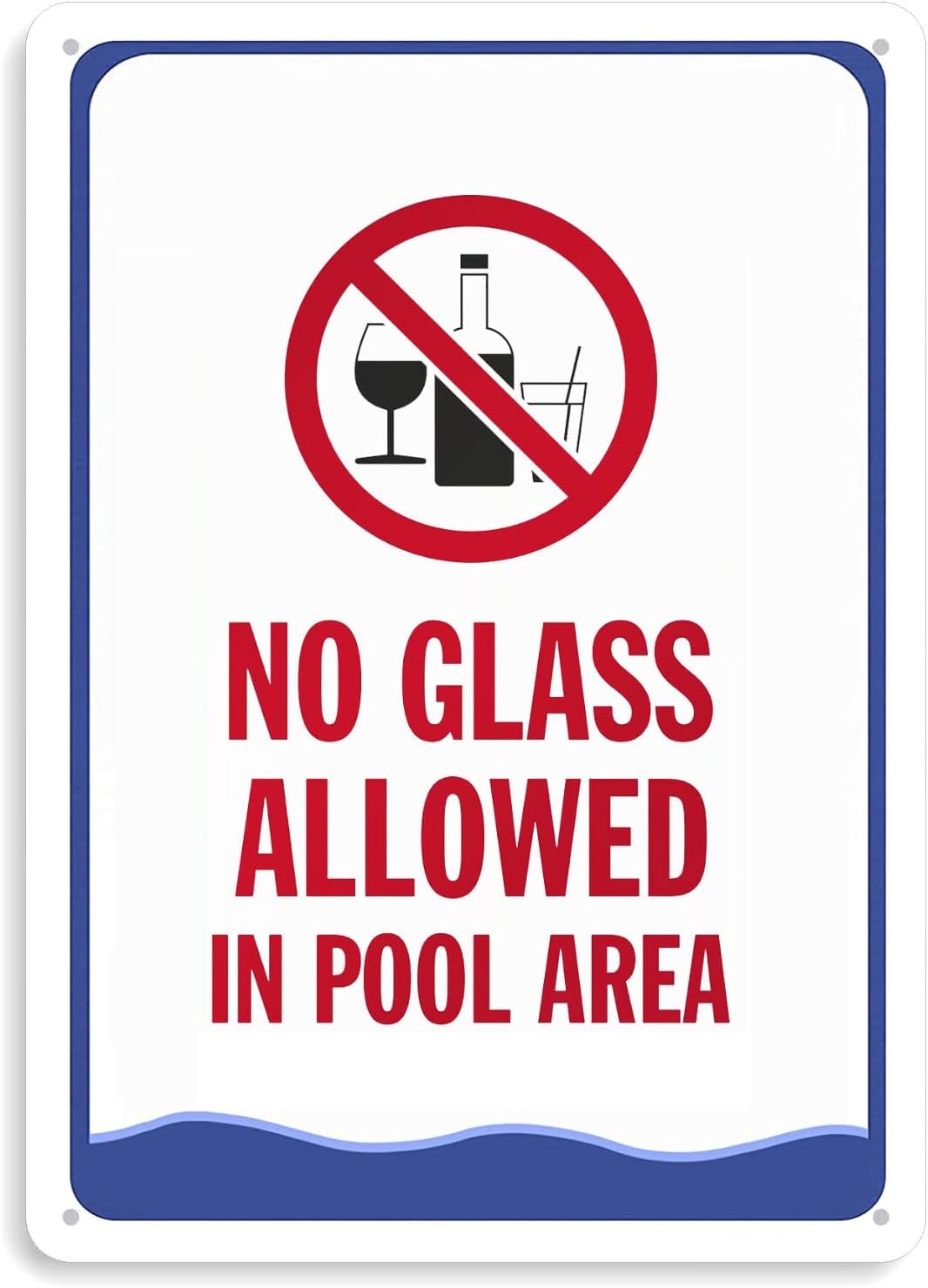 Amazon.com : BTFLFDR Aluminum Sign, 8"x12" Warning Sign "NO GLASS ...