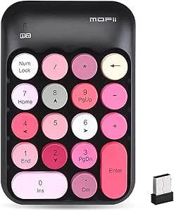 Amazon.com: Ouleevii Wireless Number Keypad 18 Keys, 2.4G Portable Cute ...