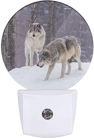 EKOBLA Wolf Spirits Night Lights Plug into Wall Wolf Howling in Woods ...