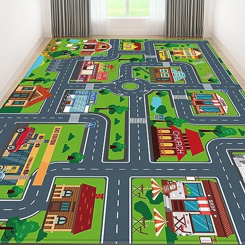 Amazon.com: LTKOUGFAM Kids Car Playmat, Kids Rug for Playroom Car Mat ...