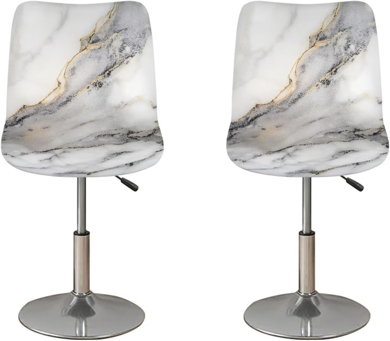 Amazon.com: Psesaysky White Marble Bar Stool Covers with Backs Dust ...