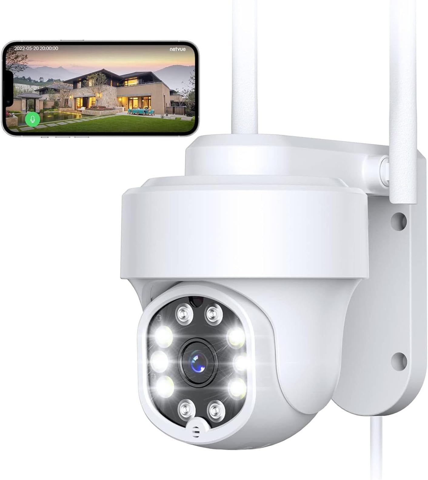 NETVUE Camera Solaire, Camera Surveillance WiFi Exterieure sans Fil à ...