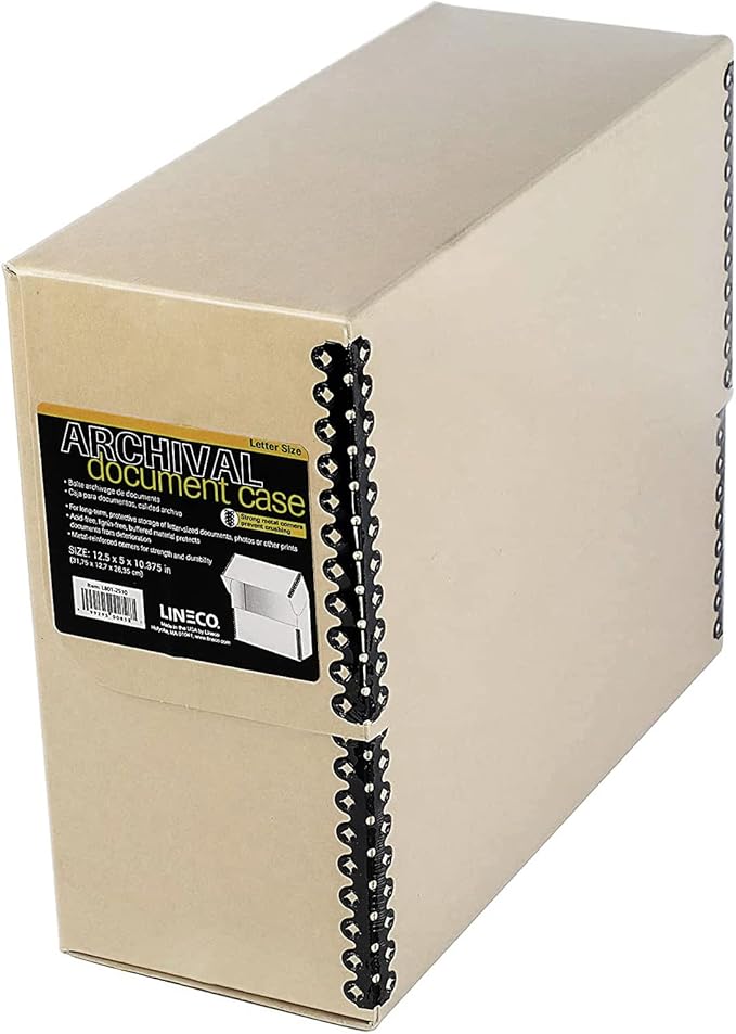 Amazon.com : Lineco Archival Document Storage Box with Metal Edge, Acid ...