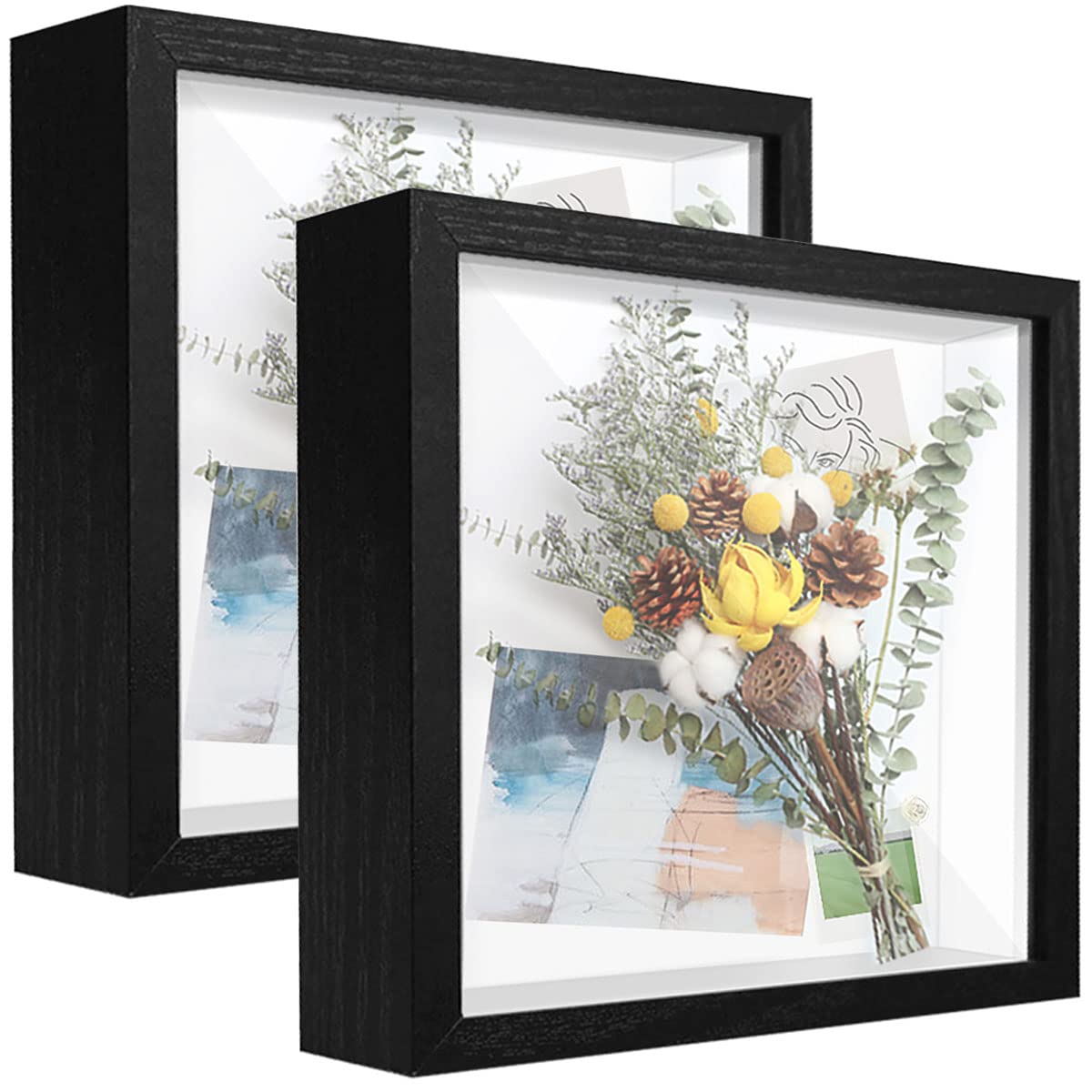 Amazon.com - TouYinger 8x8 Black Shadow Box Frame Display Case(2 Packs ...