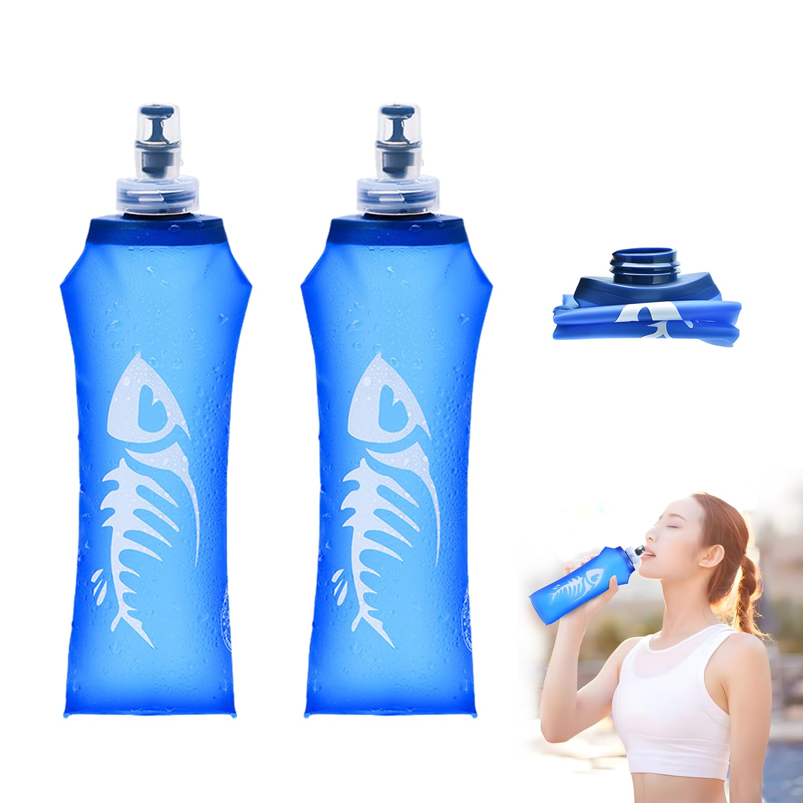 Set de 2 Botella Soft Flask para Correr 250ml/500ml, Botellas de Agua ...