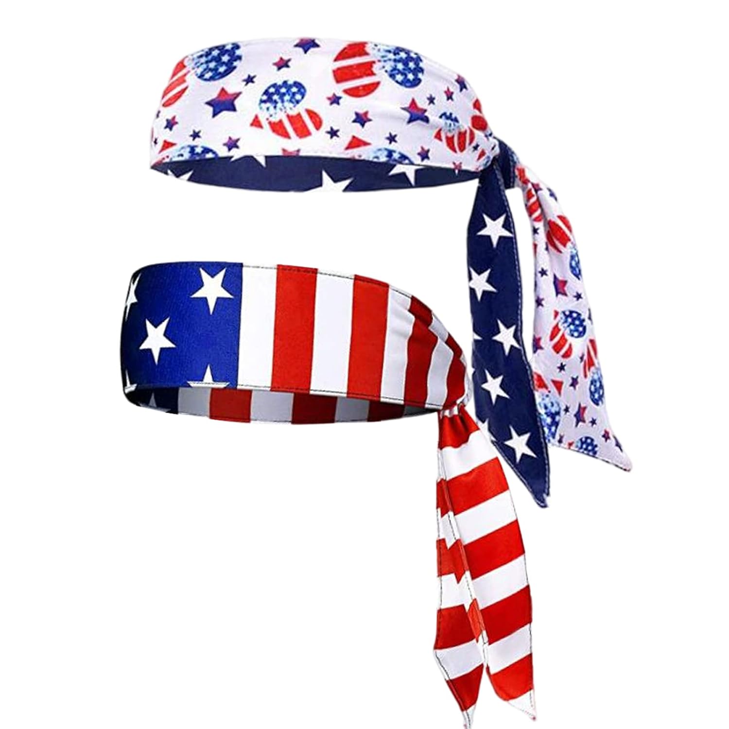 Amazon.com: SEIHDHIK 2 Pcs Patriotic Tie Headband, American Flag Sports ...