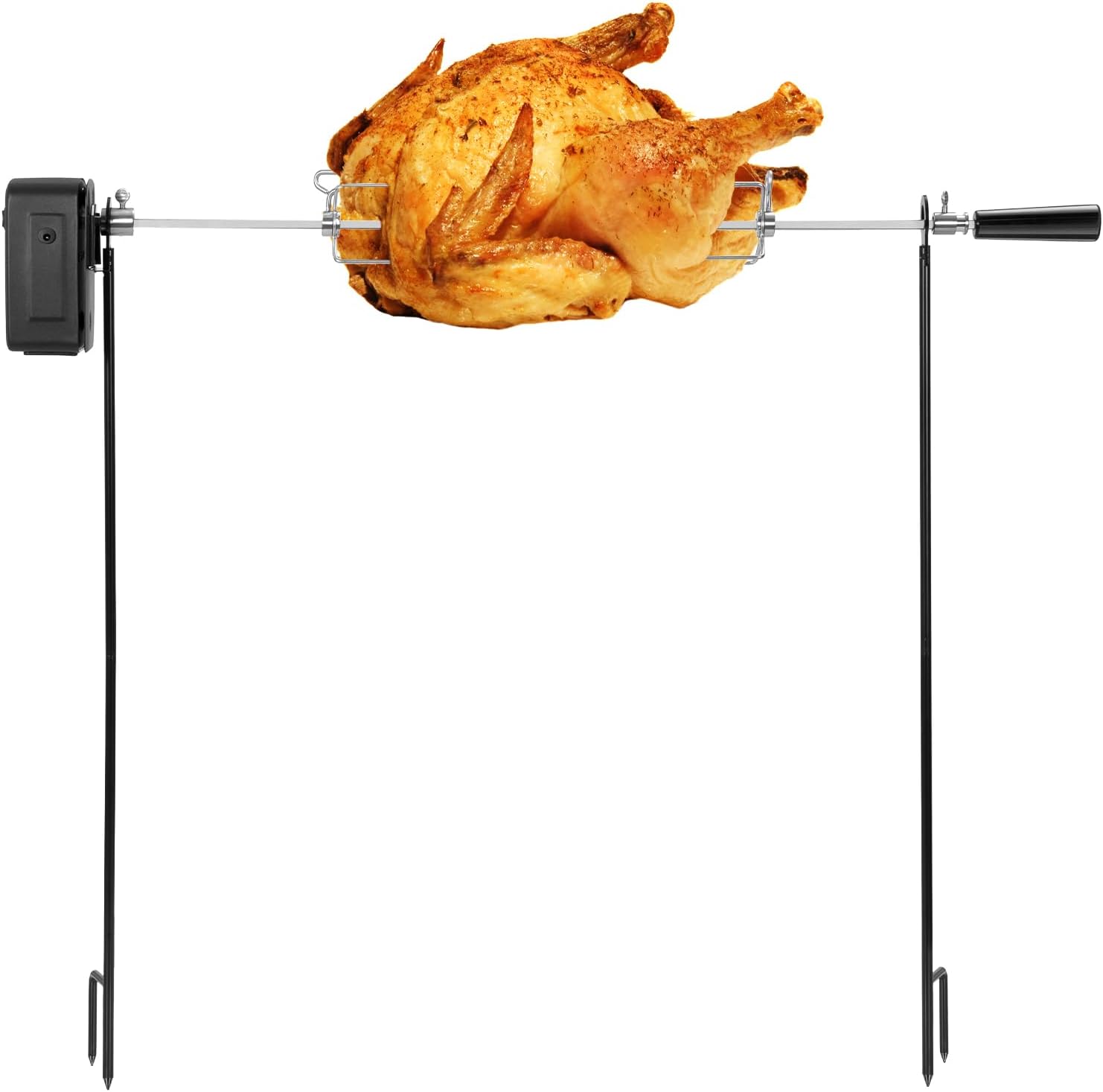 Amazon.com : QPMR Rotating Rotisserie Grill Kit, Electric Dual Post ...